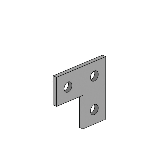 White Cap | Unistrut 3 Hole Flat 90 deg Ell Angle