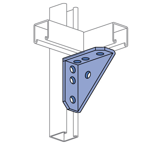 White Cap | Unistrut 4 Hole Universal Gusset Corner Angle
