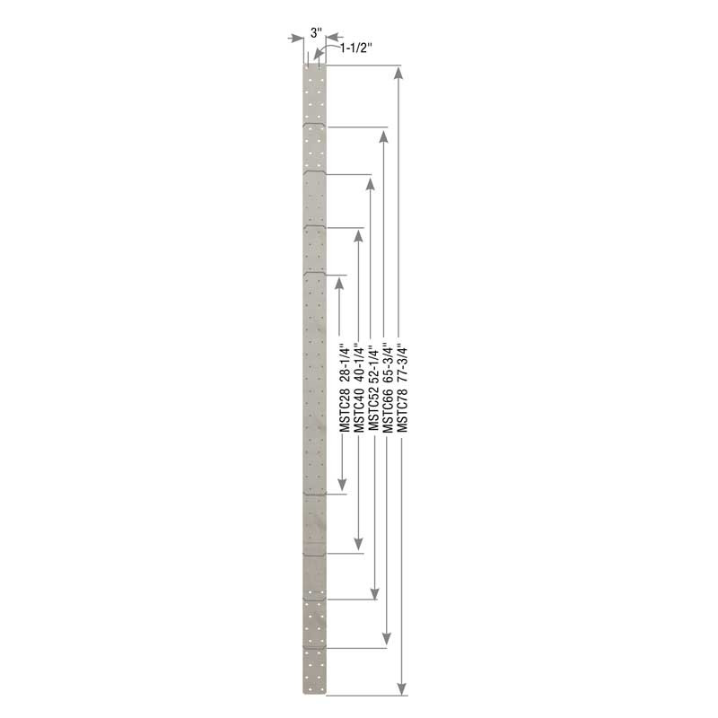 White Cap | USP MSTC Series 40-1/4 x 3" 16 ga G90 Galvanized Steel ...
