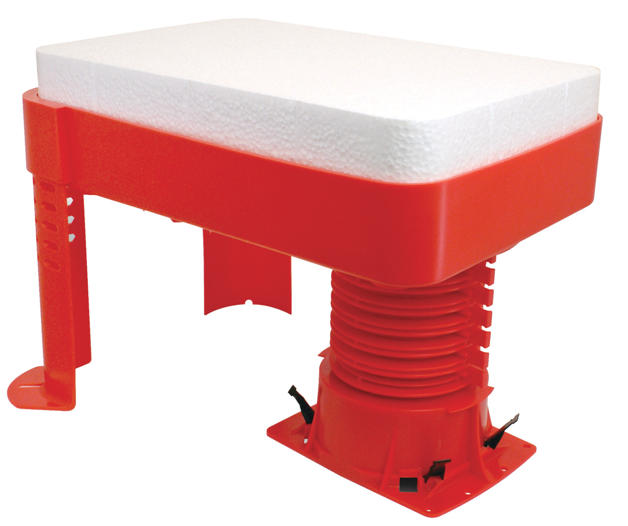 White Cap | 3M 3" Red Plastic Fire Barrier Cast-In Tub Box Assembly 108/PL