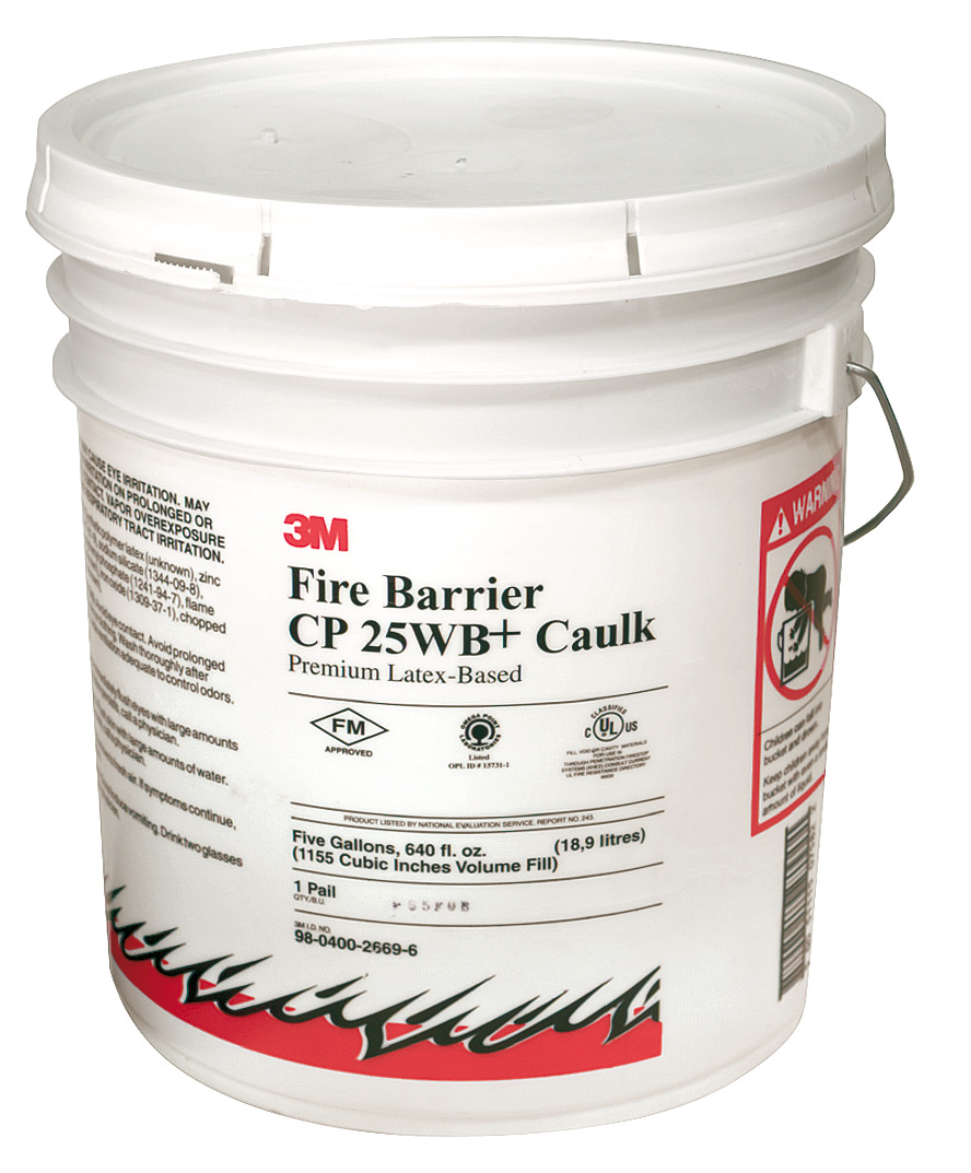 White Cap | 3M Fire Barrier Sealant Cp 25Wb+, Red, 5 Gallon Drum (Pail)