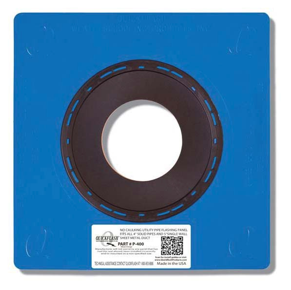 White Cap | Quick flash 4" Thermoplastic Elastomer Pipe Flashing Panel