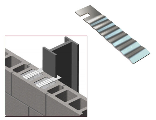 White Cap | Wire-Bond 7" Mill Galvanized Corrugated Notched Column Anchor
