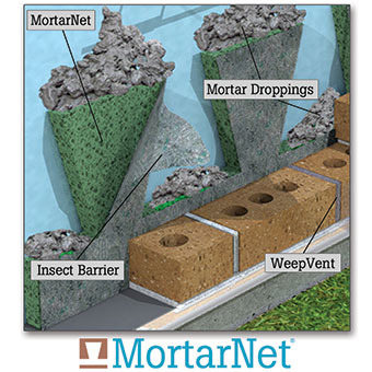 White Cap | MortarNet 1" Cavity Mortar Dropping Barrier with 40% ...