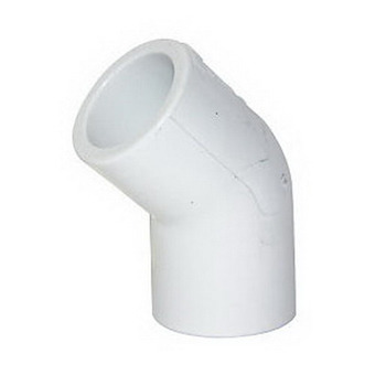 White Cap | DURA 2" Slip White PVC 45 deg Pipe Elbow 5/BG