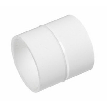 White Cap | DURA 1-1/2" Slip White PVC Short Coupling 10/BG
