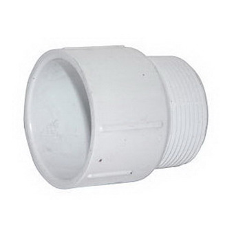 White Cap | DURA 2-5/8 x 2" MIPT x Slip White PVC Adapter 5/BG