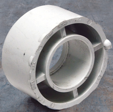White Cap | 6" x 4" SxS SCH40 PVC Reducer Bushing