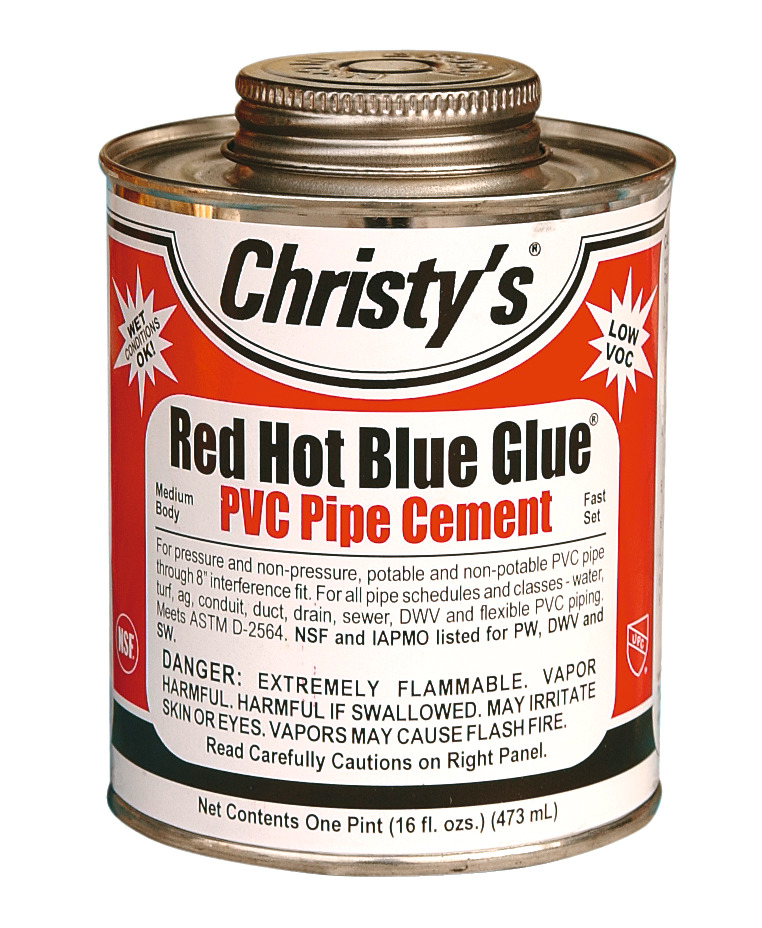 White Cap | Christy's Red Hot Blue Low VOC PVC Glue 1 pt