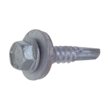 White Cap | ITW BUILDEX #12-14 x 1" Hex Washer Head TEK 3 Bond Washer ...