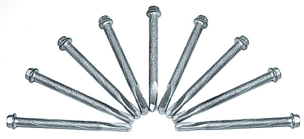 White Cap | ITW Buildex Teks 1/4-28 x 3" Teks 5 Hex Standard Climaseal ...