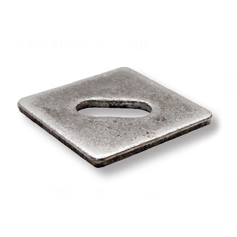 White Cap | 1/4" x 3" x 3" 5/8" Slotted Hole Hot Dip Galvanized Square ...