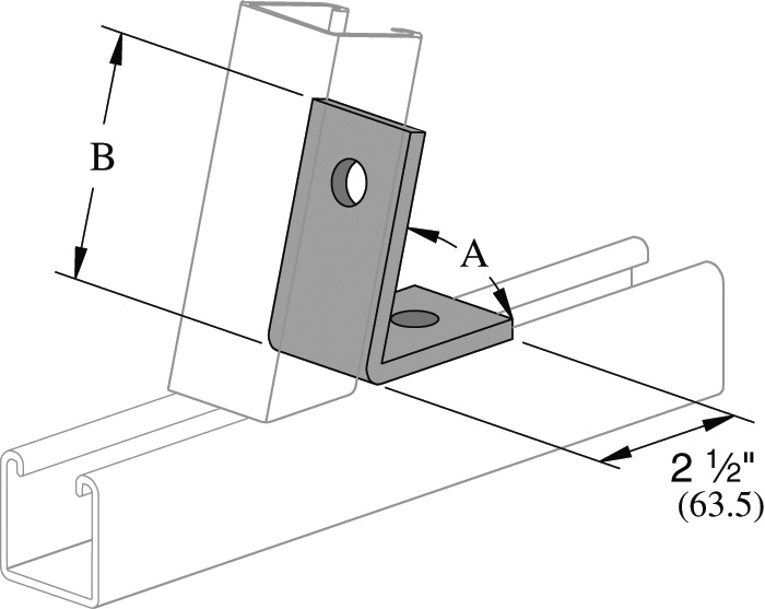 White Cap | Unistrut 2 Hole 45 deg Zinc Plated Angle Bracket