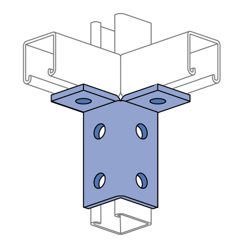 White Cap | Unistrut 6 Hole Double Corner Wing