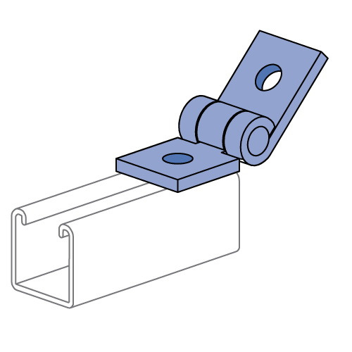 White Cap | Unistrut 3-Hole Adjustable Hinge, 9/16In