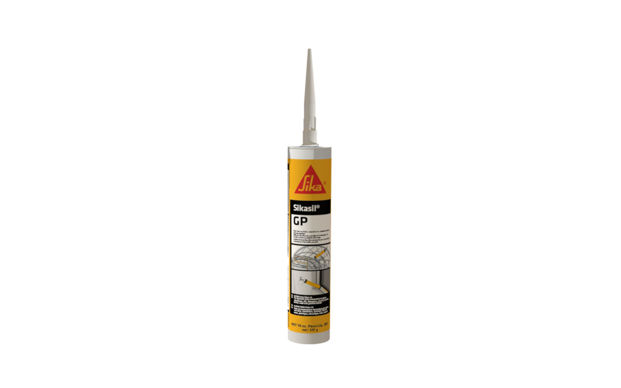 White Cap | 10 oz Tube Black Sikasil-Gp Silicone Sealant Acetoxy Cure Sika