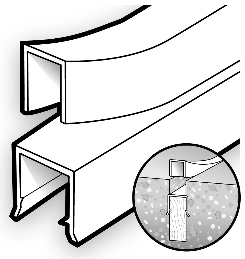 White Cap | 10 ft. x 1/4 in. x 1/2 in. PVC Expansion Joint Cap