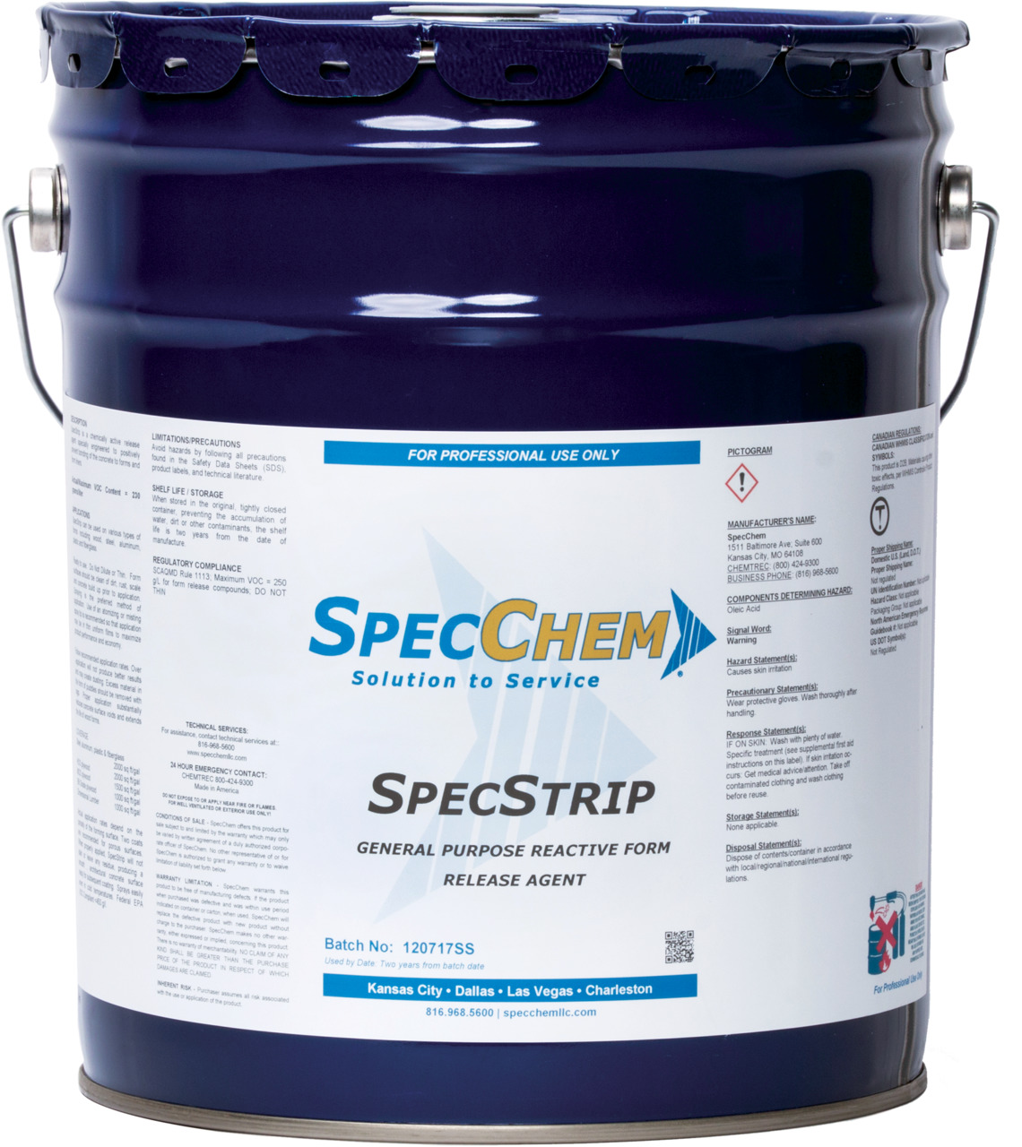 White Cap | SpecChem SpecStrip 5 Gal. Pail Amber Reactive Form Release ...