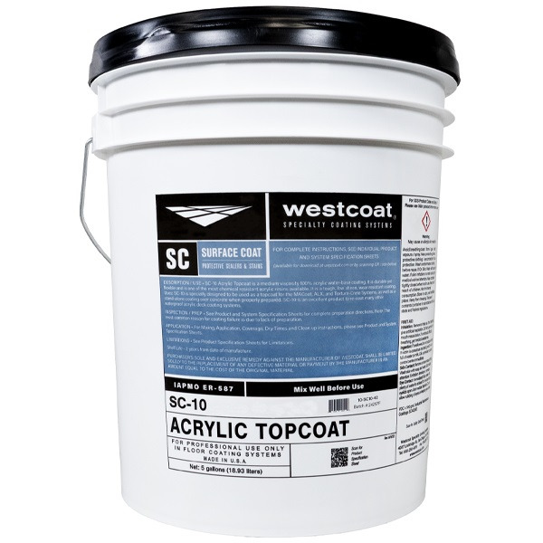 White Cap | Westcoat SC-10 Deep Tan 5 gal. Acrylic Topcoat Pail