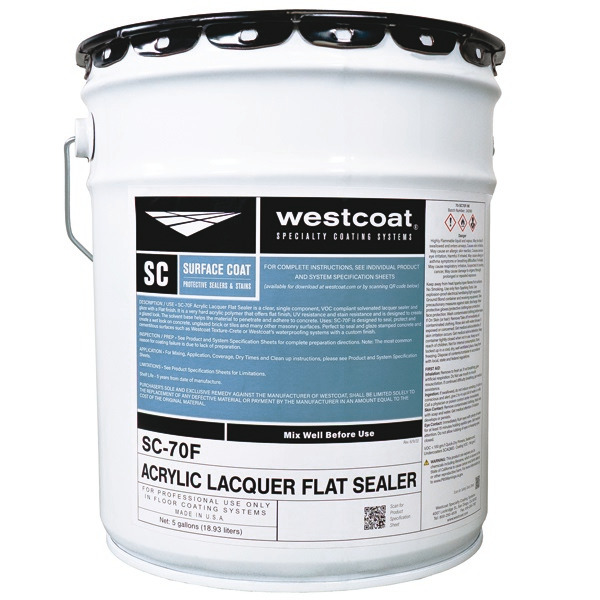 White Cap | Westcoat SC-70 5 gal. Flat Acrylic Lacquer Sealer Pail