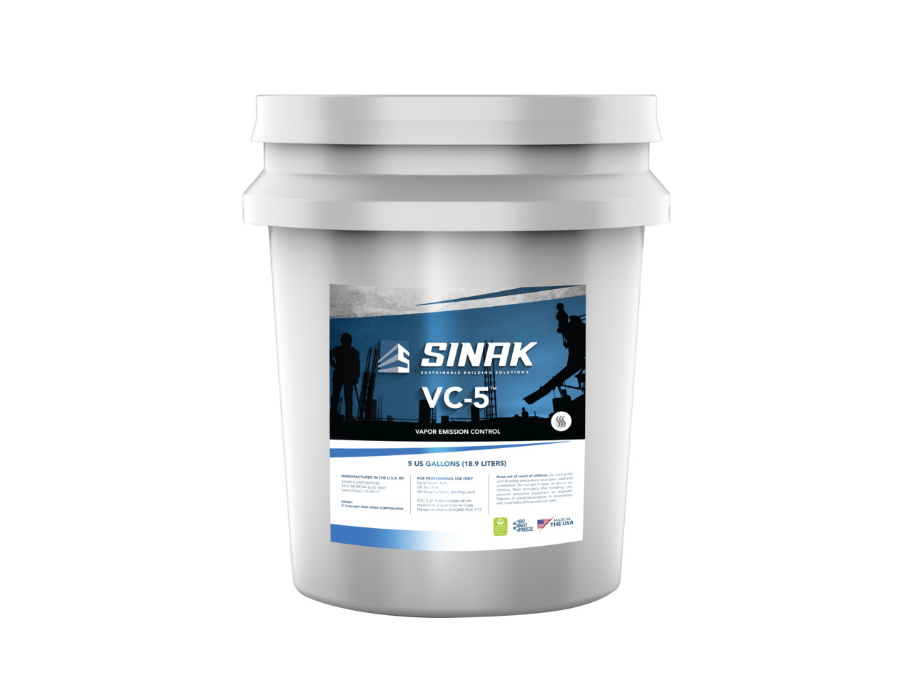 White Cap | SINAK VC5 5 Gal. Pail White Vapor Emission and Alkalinity ...