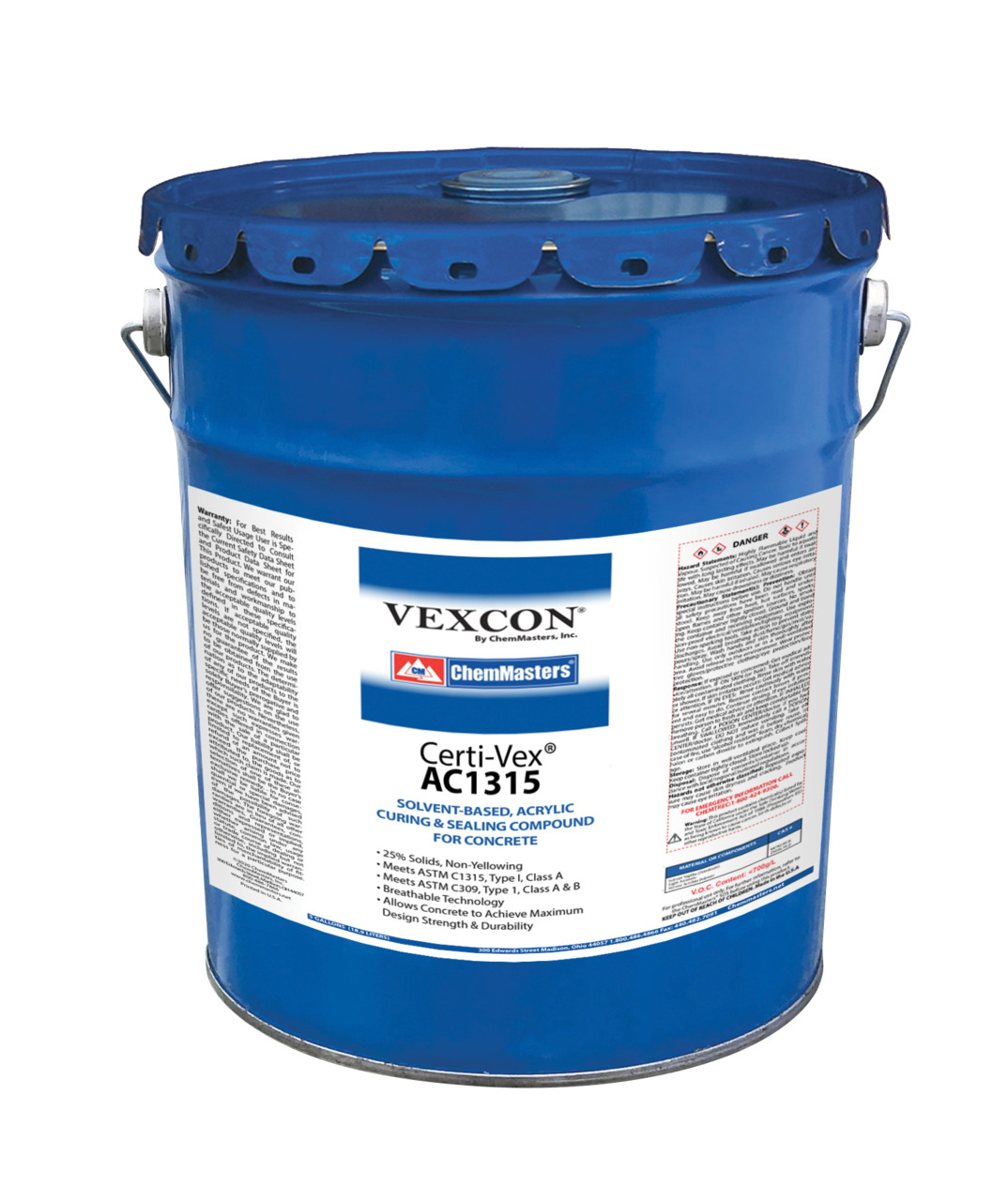 White Cap | ChemMasters Certi-Vex AC 1315 Acrylic Cure and Seal, 5 Gal.
