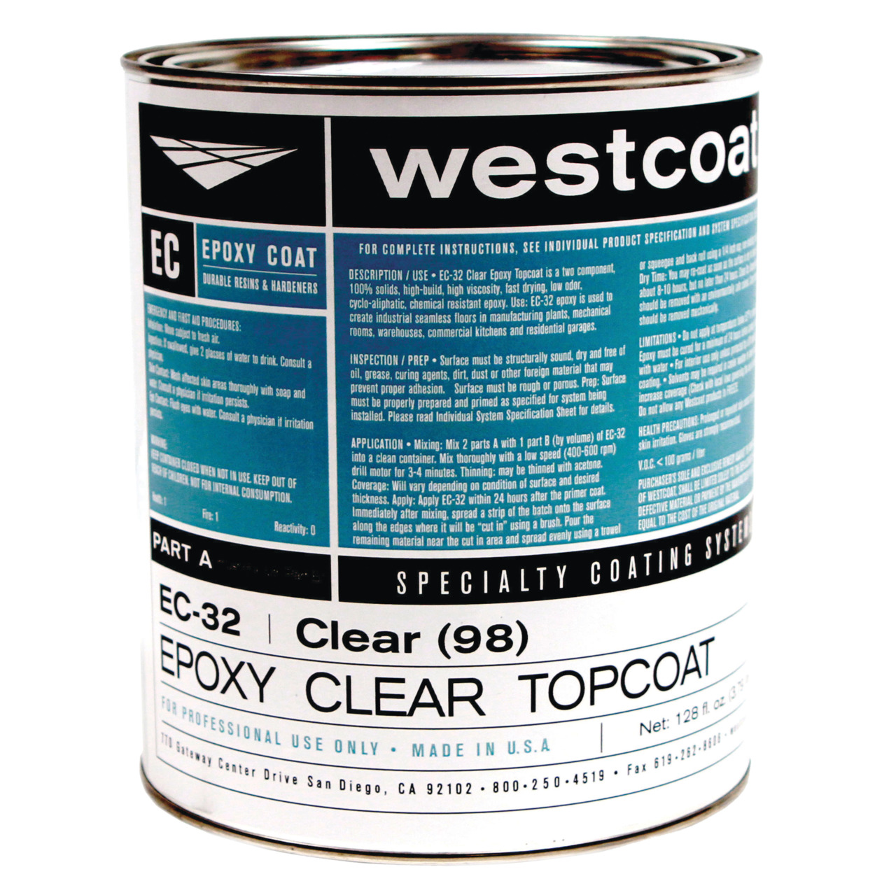 White Cap | Westcoat EC-32 Clear 1.5 gal. Hi-Build Epoxy Topcoat