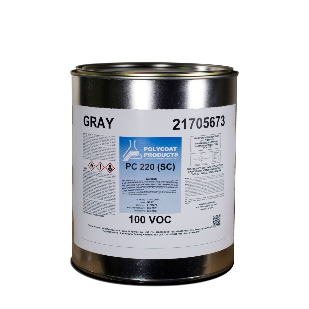 White Cap | Polycoat 1 Gallon Gray PC220SC Base