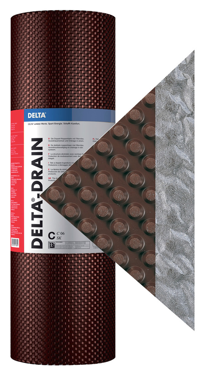 White Cap | Delta 6'X65'7" Drain Dimpled Membrane Waterproofing