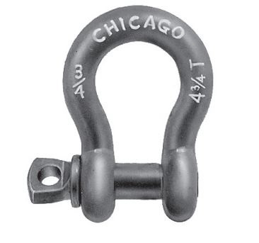 White Cap | Chicago Hardware "7/8" Class 2 Screw Pin Galvanized Shackle"