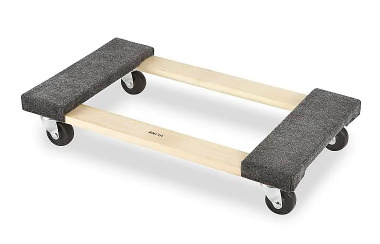 White Cap | New Haven 19" x 32" Carpeted Office Dolly with 3-1/2" Casters