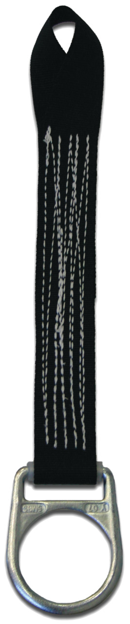 White Cap | Miller 18" Black Polyester D-Ring Extension with Loop