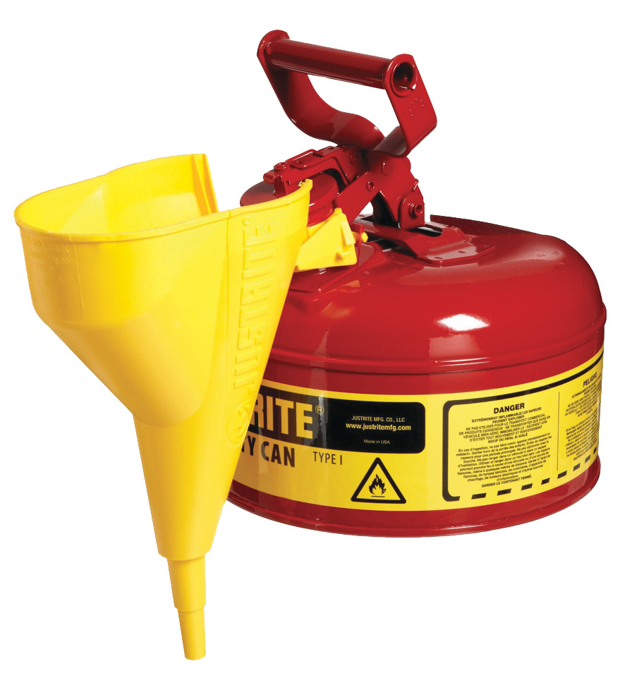 White Cap | Justrite Type I Red Safety Gas Can for Flammables with ...