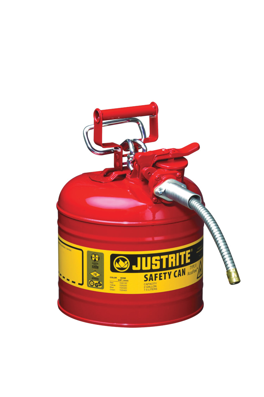 White Cap | Justrite 2 Gal. Type II Red Safety Gas Can