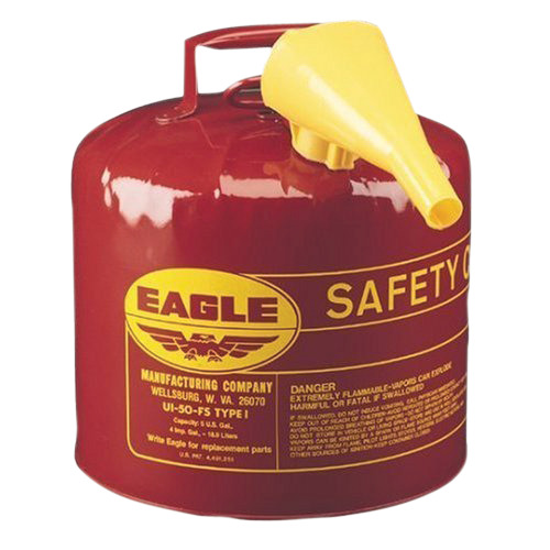 White Cap | Eagle 5 Gallon Type I Red Gas Can with Funnel
