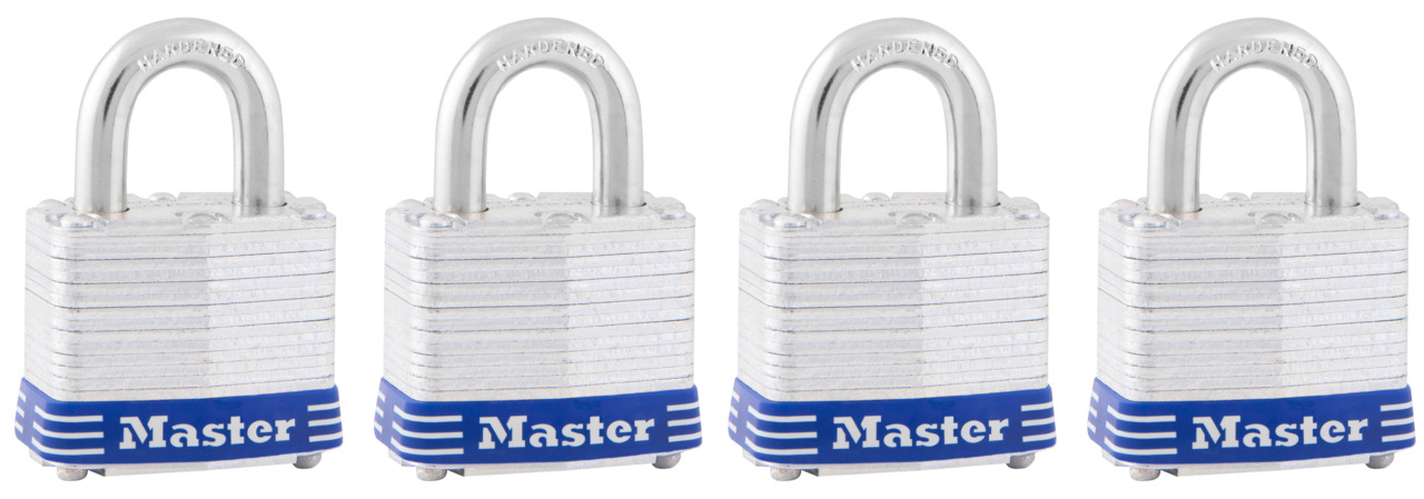 White Cap | Master Lock No. 3 KA Padlock (4-Pack)