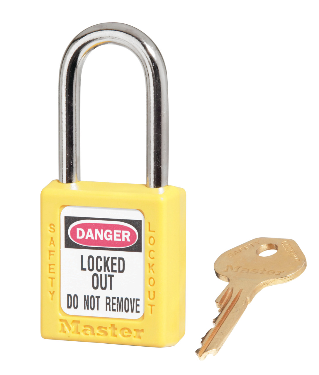 White Cap | Master Lock Yellow Zenex Thermoplastic Safety Padlock, 1-1 ...