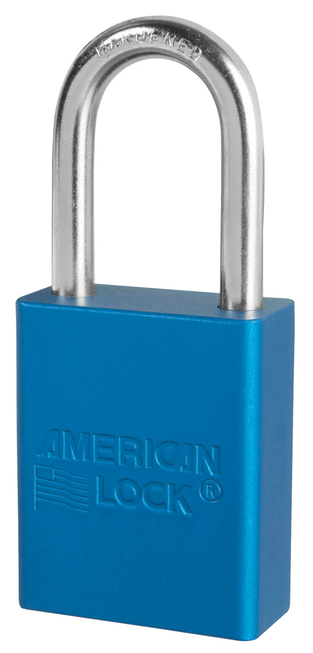 White Cap | American Lock No. A1106 Blue Padlock