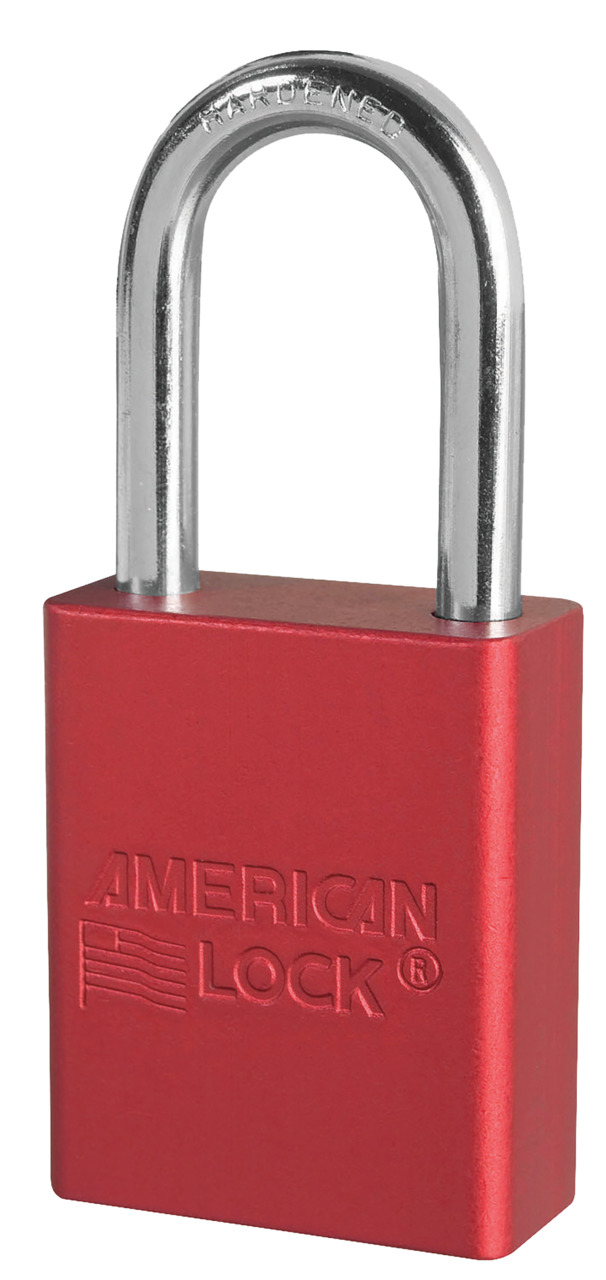 White Cap | American Lock Red Anodized Aluminum Safety Padlock, 1-1/2In ...