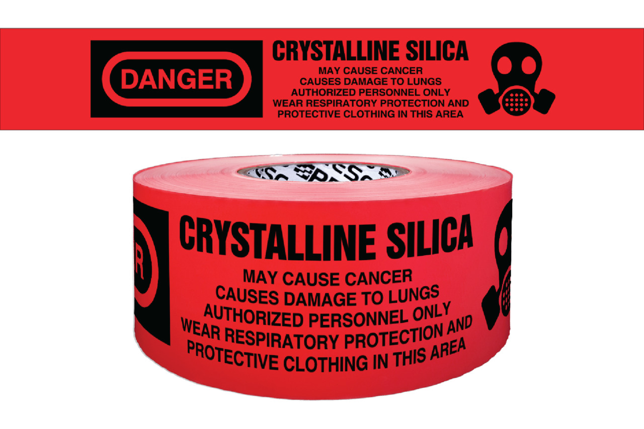White Cap | Presco 3" x 1000' 2 Mil Red Danger Crystalline Silica ...