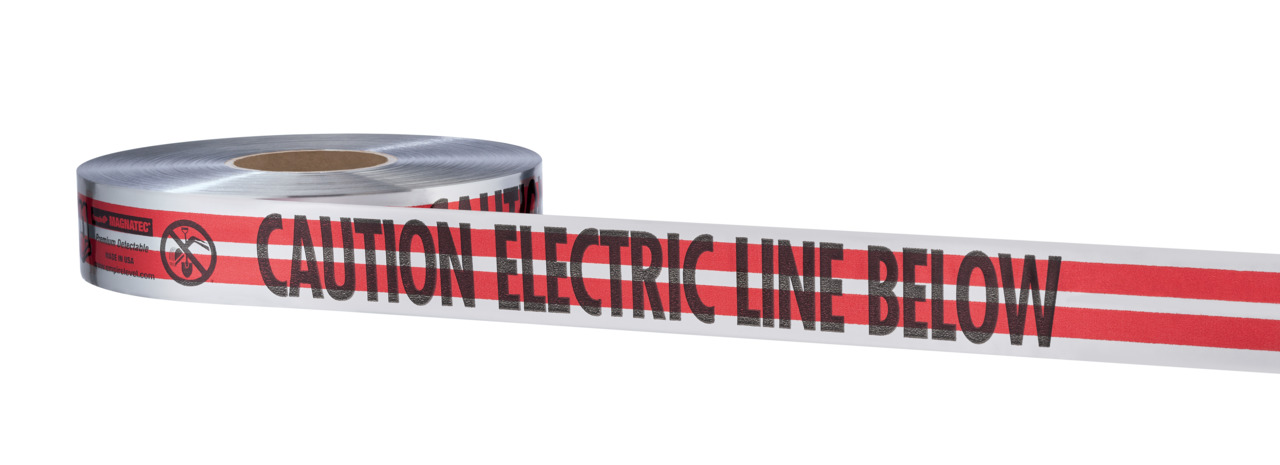 White Cap | 3" Buried Electric Detectable Tape Empire Level