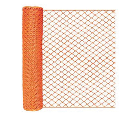 White Cap | Presco 4" x 50' Orange Caution Diamond Safety Barrier Fence