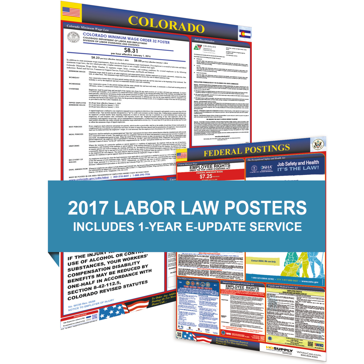 White Cap | JJ Keller Laminated Colorado State And Federal Labor Law Poster