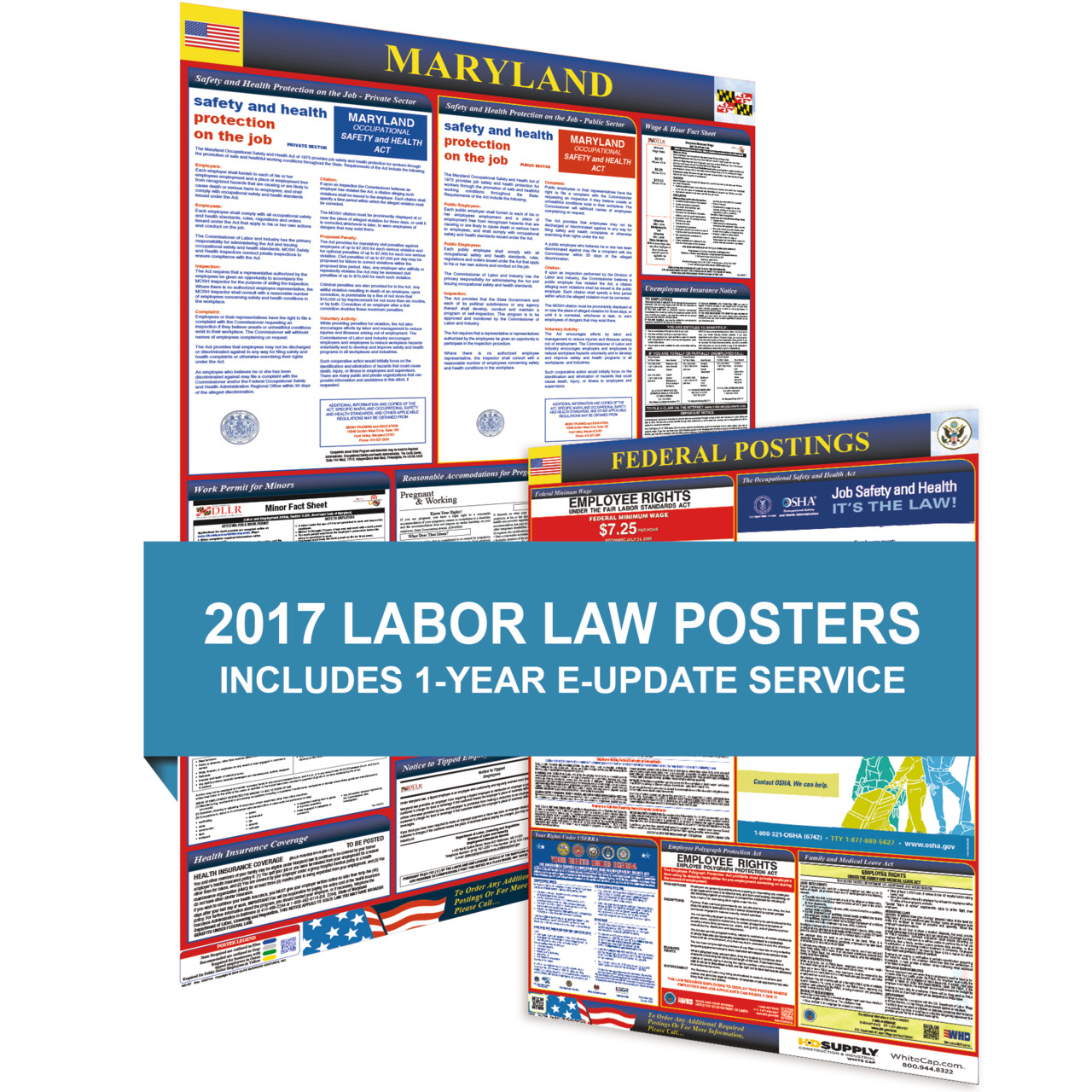 White Cap | JJ Keller 20 x 26" Maryland Labor Law State and Federal ...