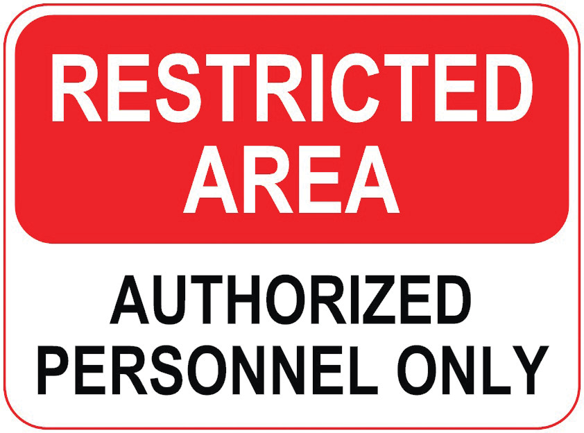 White Cap | 15" x 19" Restricted Area Sign