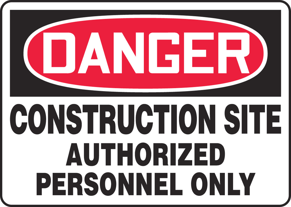 White Cap | Accuform Signs 10" x 14" Construction Authorized Personnel ...