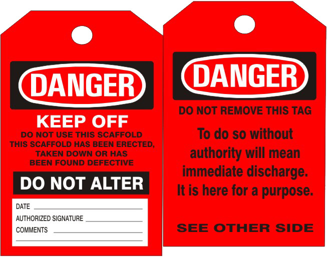 White Cap | Safehouse Signs 3" x 6-1/8" Vinyl DANGER KEEP OFF Safety ...