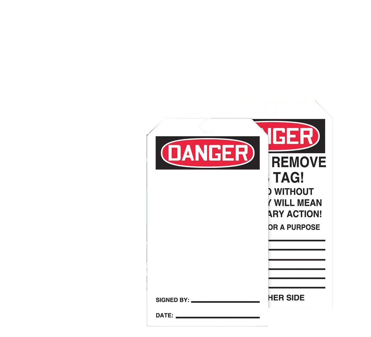 White Cap | Accuform Signs "Danger" Tags By-The-Roll, Pf-Cardstock, 100 ...