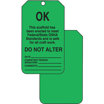 White Cap | Accuform Signs 25Pk 5.75" x 3.25" Cardstock Green 'Ok ...