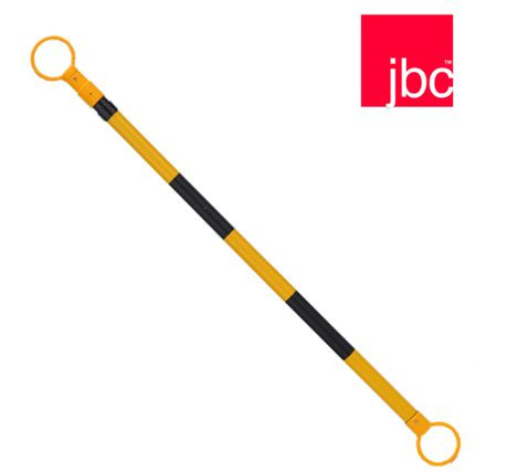 White Cap | 6'-10' Retractable Yellow/Black Cone Bar